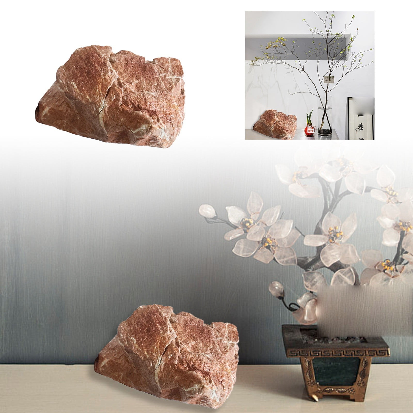 JieShu Realistic Faux Rock Decor – Weatherproof, Lightweight & Multi ...