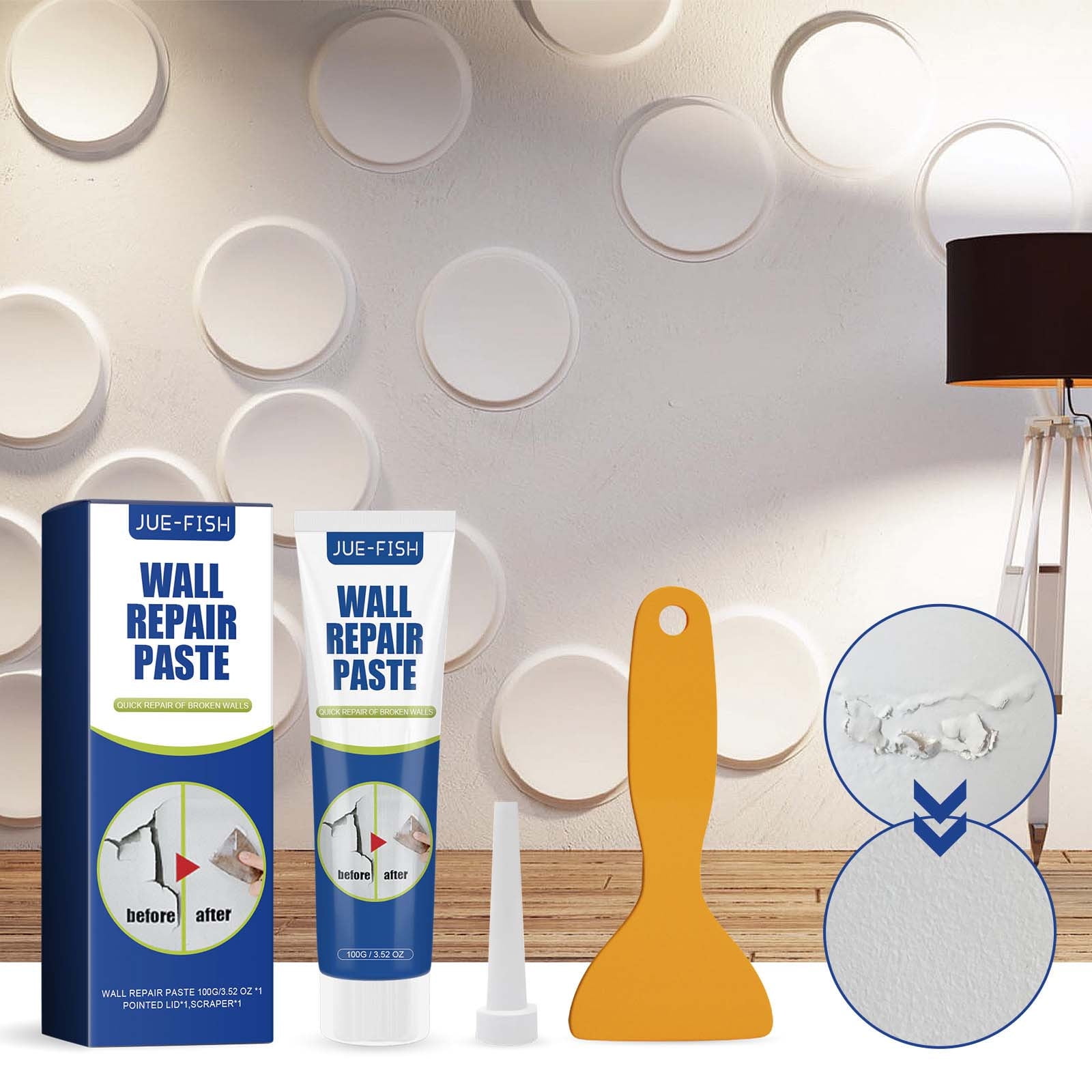 Jienlioq Drywall Patch Repair Kit with Scraper, Wall Spackle Repair ...