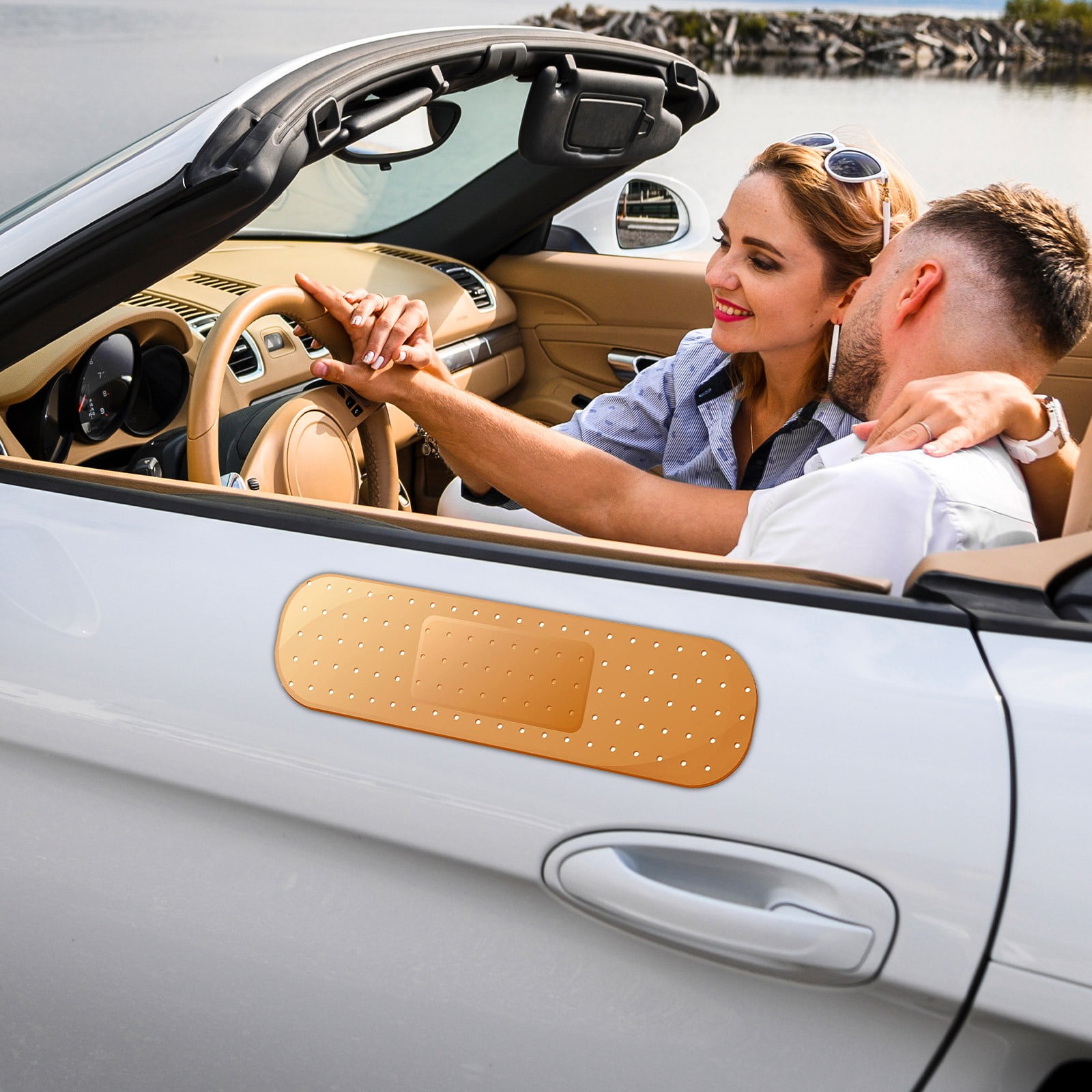 Jienlioq Home Decorations,2PC Interesting Bandaids Car Stickers Bandage ...