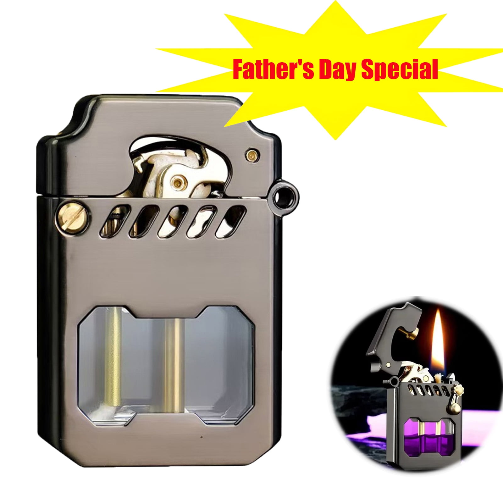 Jienlioq Mecha Metal Rocker Lighter - Windproof Refillable Butane ...