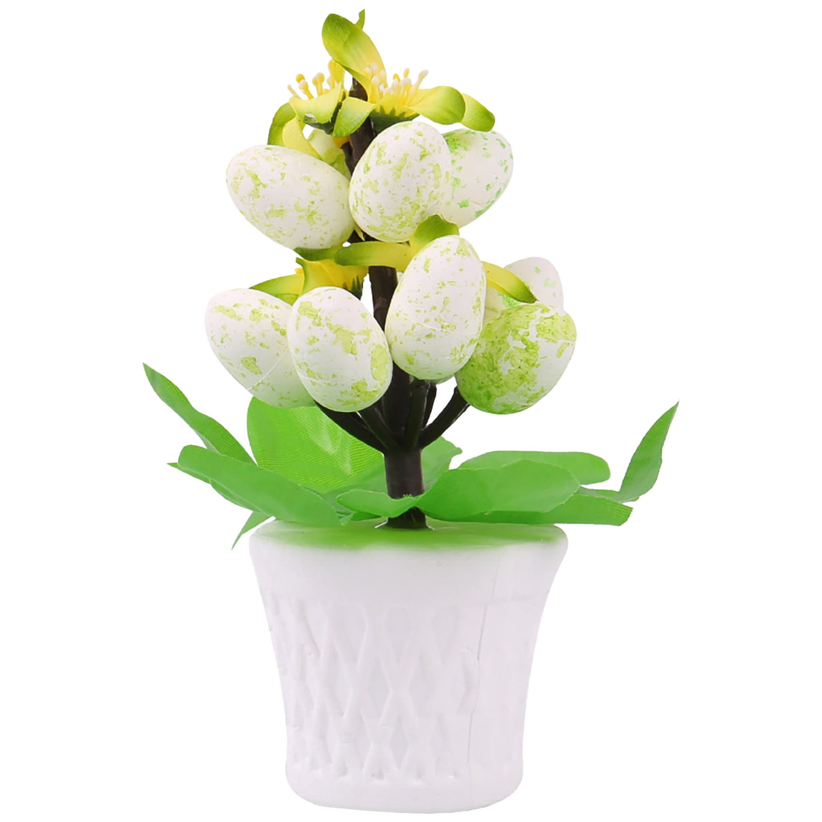 Jierger 1 Pc Tabletop Artificial Easter Eggs Plant Potted Flower ...