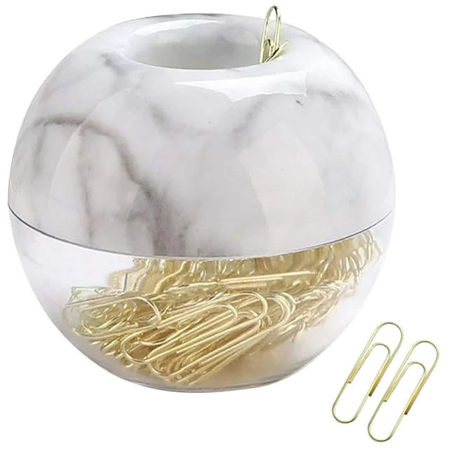 Jierger 100pcs 28mm Paper Clip Holder， White Holder with Gold Paper ...