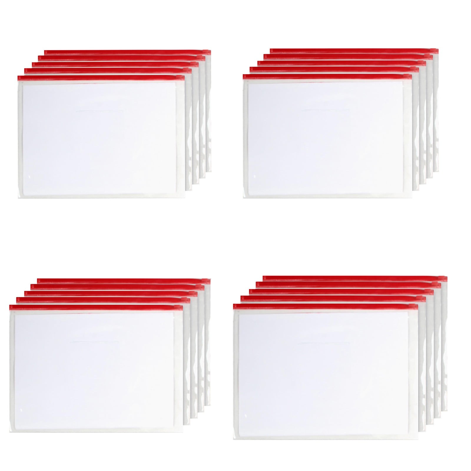 Jierger 20pcs PVC Transparent A5 Zipper File Bag Thickened Document ...