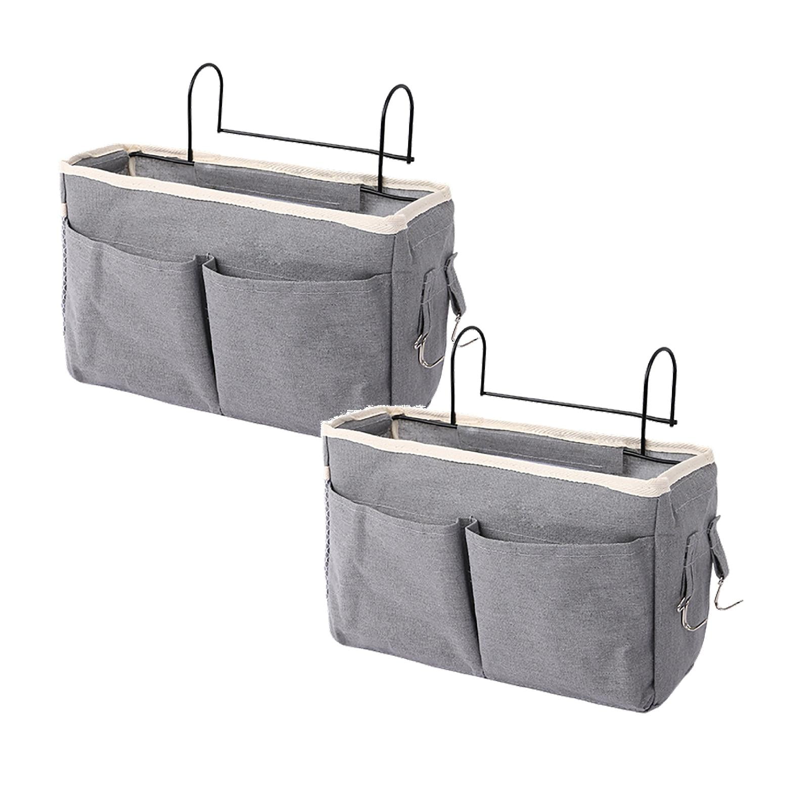 Jierger 2PCS Bedside Caddy Hanging Bed Organizer Storage Bag Pocket for ...