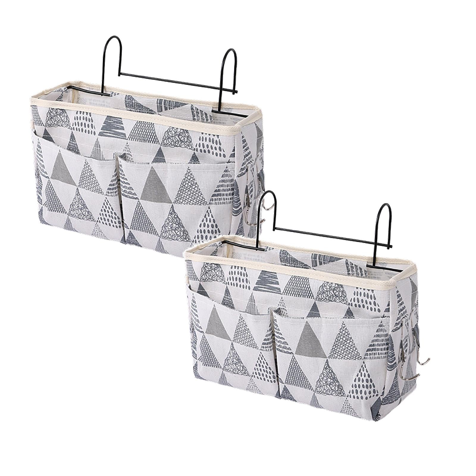 Jierger 2PCS Bedside Caddy Hanging Bed Organizer Storage Bag Pocket for ...