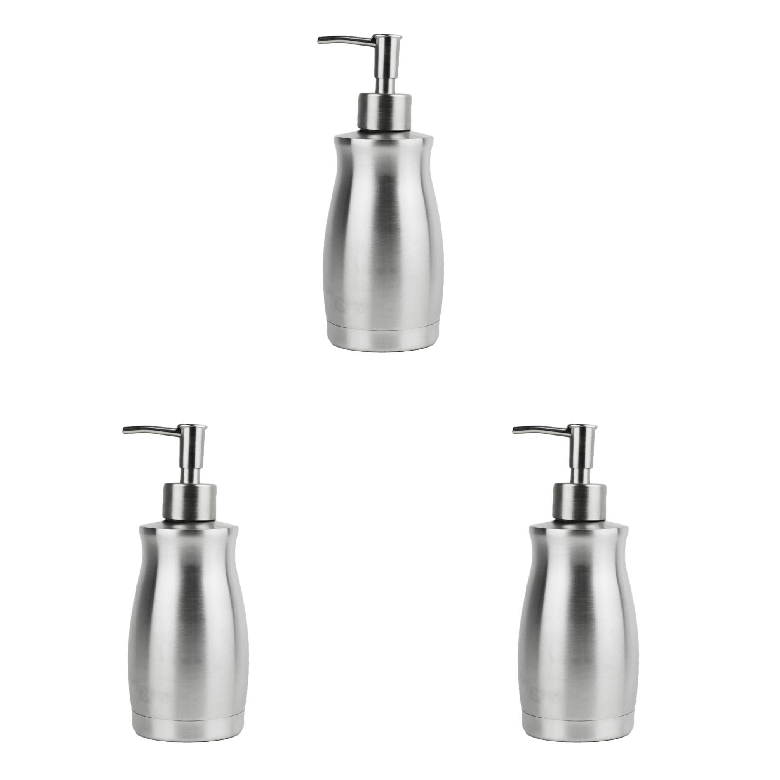 Jierger 3PCS Soap Dispenser Stainless Steel Brushed Nickel Pump ...
