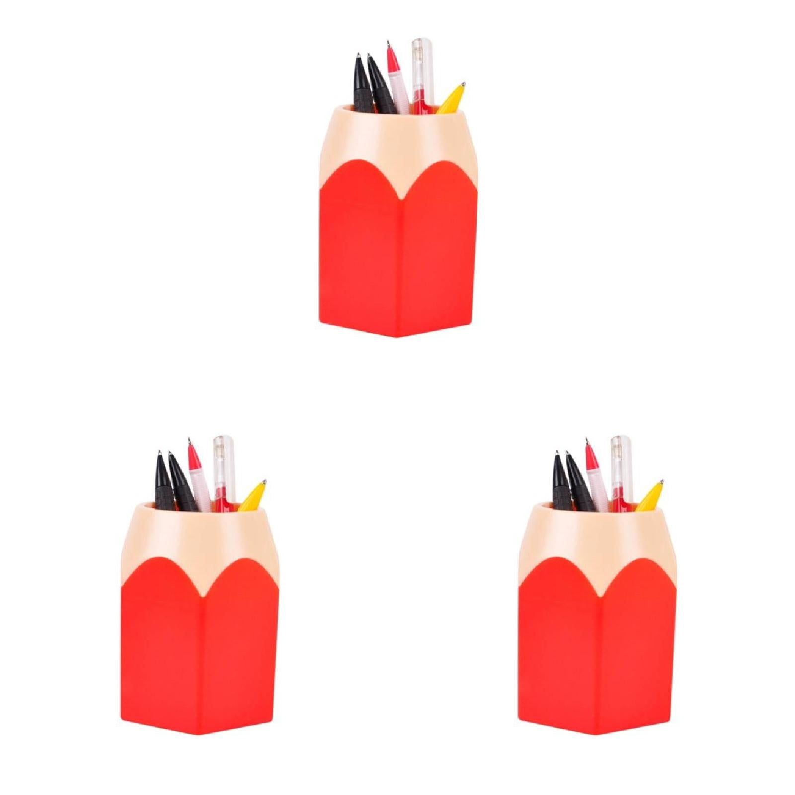 Jierger 3pc Pencil Shaped Pen Holders,Pencil Storage Organizer,Cute ...