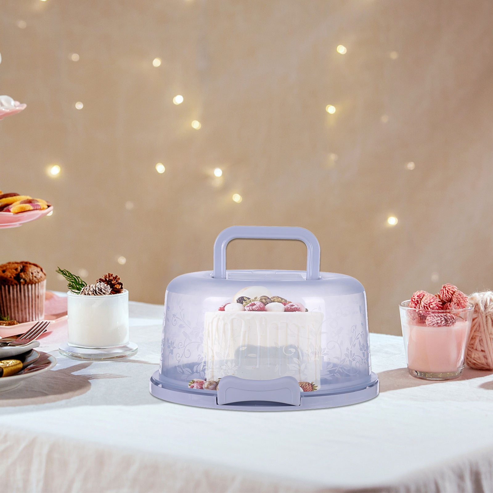 Jierger 4.92"x10.24'' Round Cake Carrier, Cake Container Holder with ...
