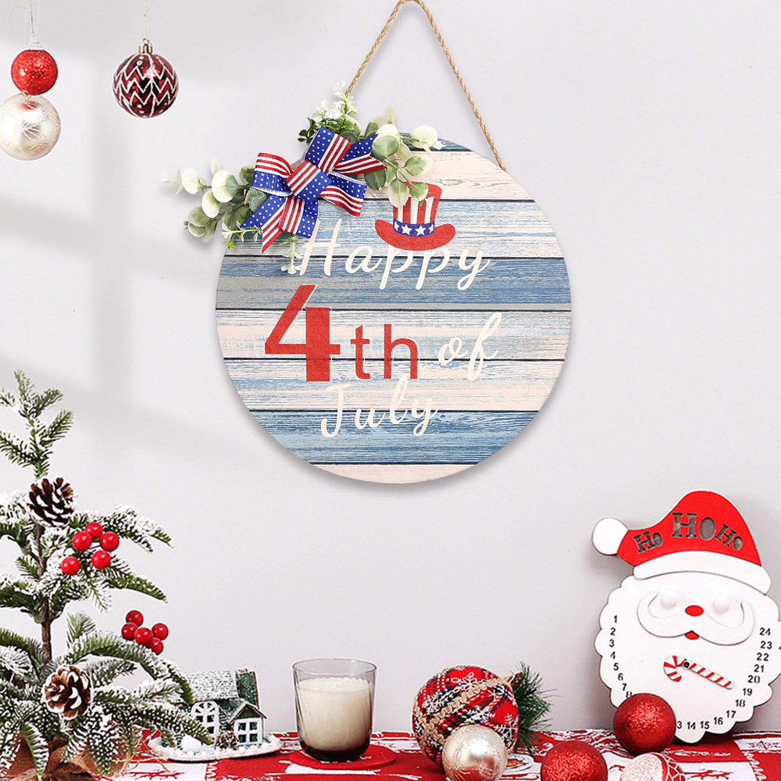 Jierger 4th of July Patriotic Welcome Door Sign Independence Day Rustic ...
