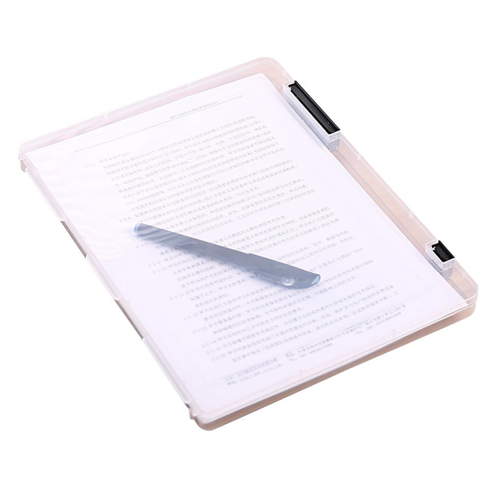 Jierger A4 Transparent Storage Box Clear Plastic Document Paper Filling ...