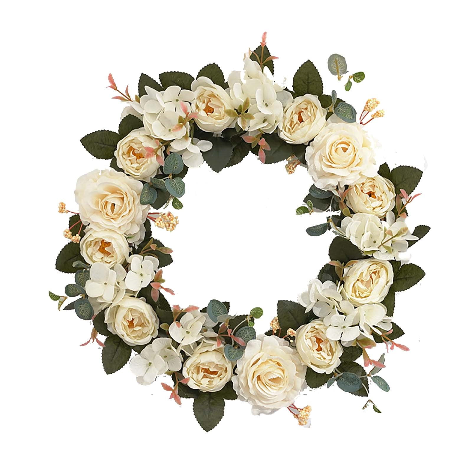 Jierger Autumn Hydrangea Peony Wreath Decoration Wreath Door Decoration ...