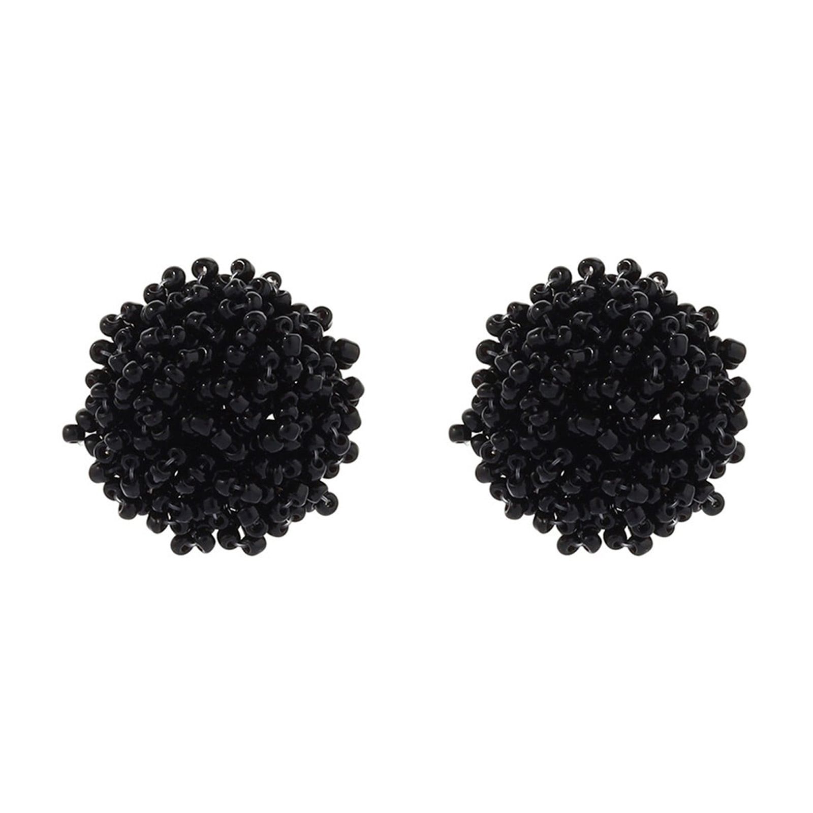 Jierger Beaded Stud Earrings Cluster Rainbow Seed Beads Big Round ...