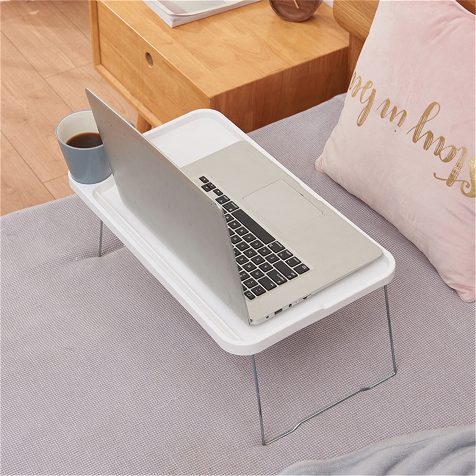 Jierger Bed Table Lap Desk with Leg Folding Laptop Bed Tray Lazy Simple ...