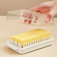 Gyedtr Butter Dish with Lid & Cutter for Countertop and Fridge Covered ...