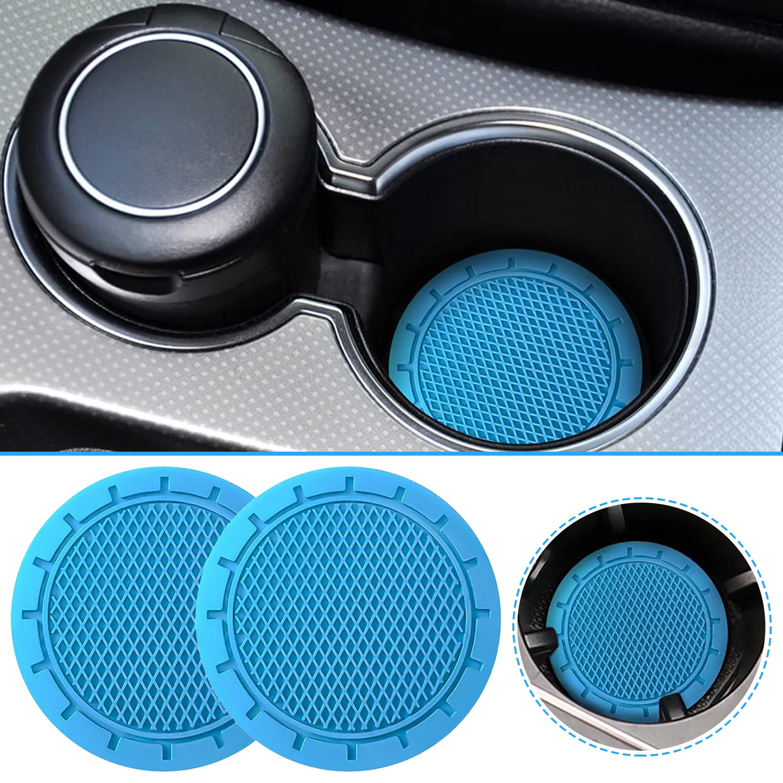 Jierger Car Cup Holder Cup Mat 2 Pack 2.75 Inch Diameter Non-Slip ...