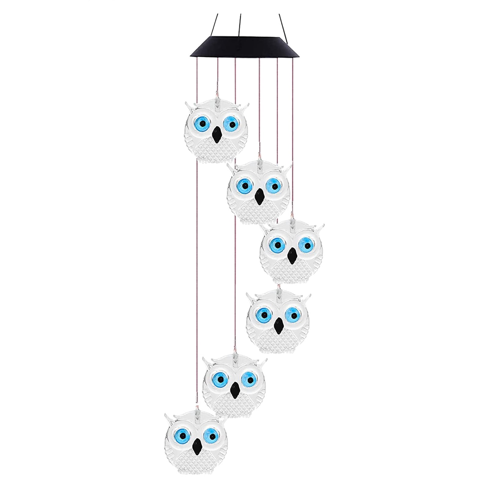 Jierger Clearance 22" Solar Blue Owl Wind Chimes Lights LED Hummingbird ...