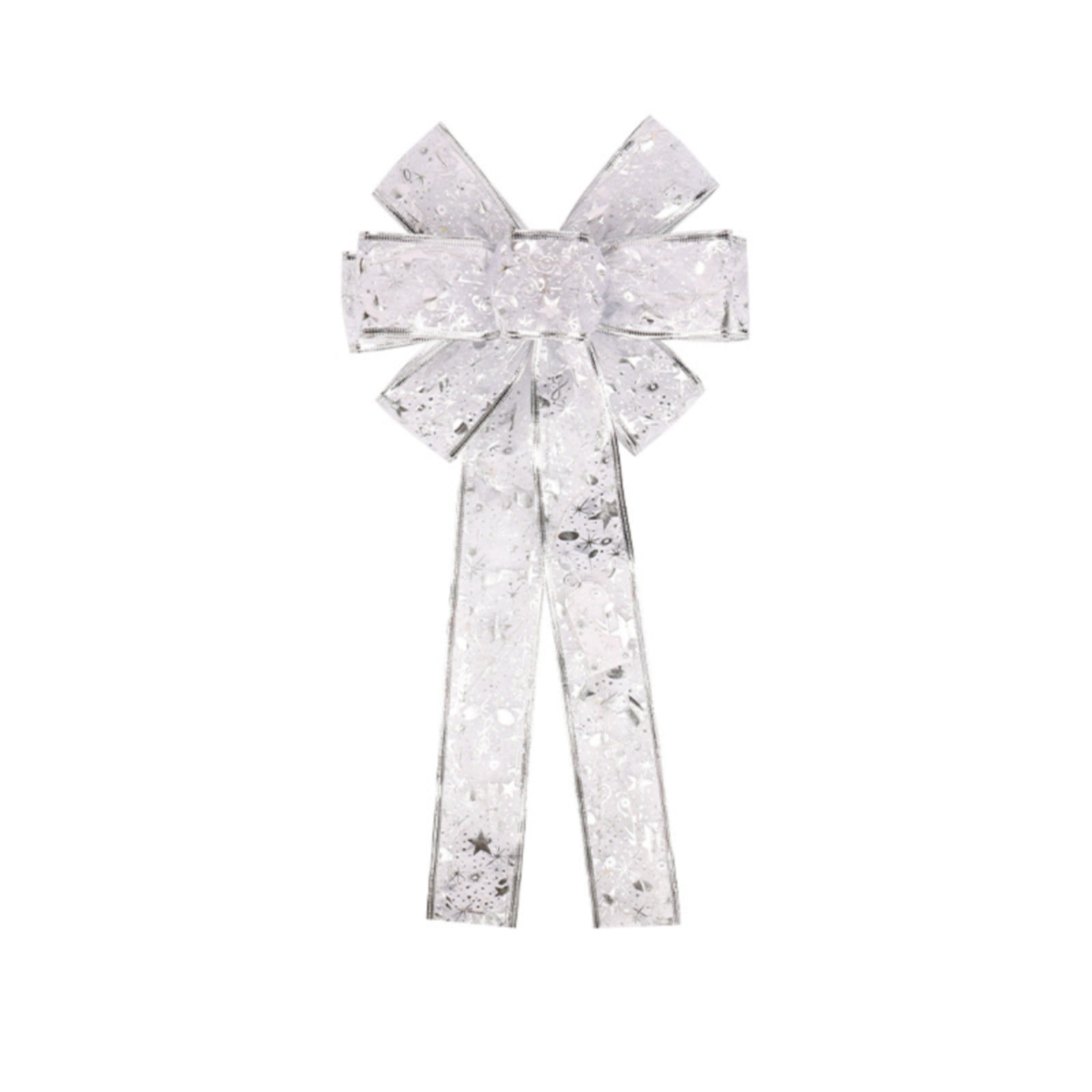 Jierger 16.9 Inches Glowing Christmas Bow Hanging Pendant Bowknot Tree ...