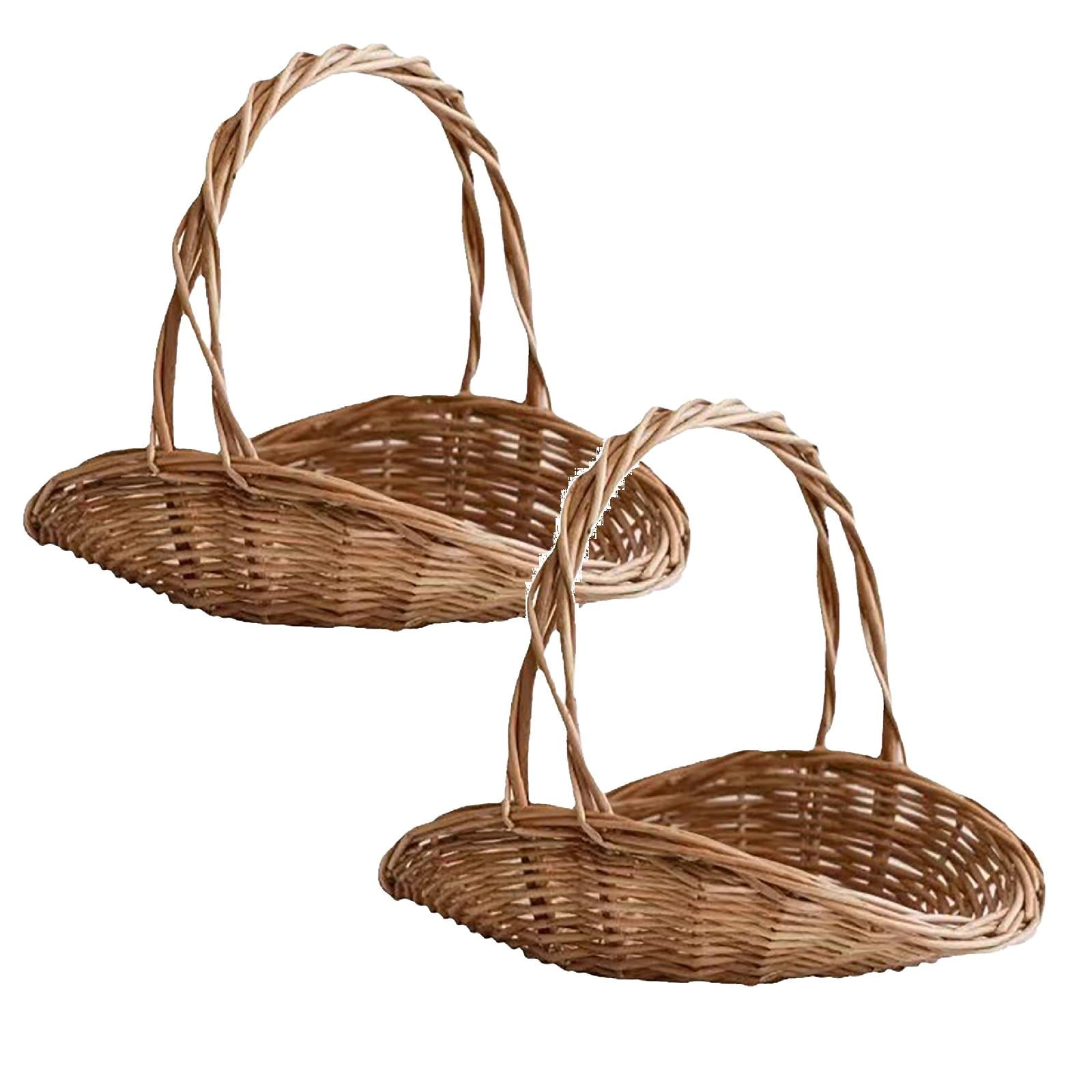 Jierger Clearance Rattan Basket with Handle Garden Baskets for ...