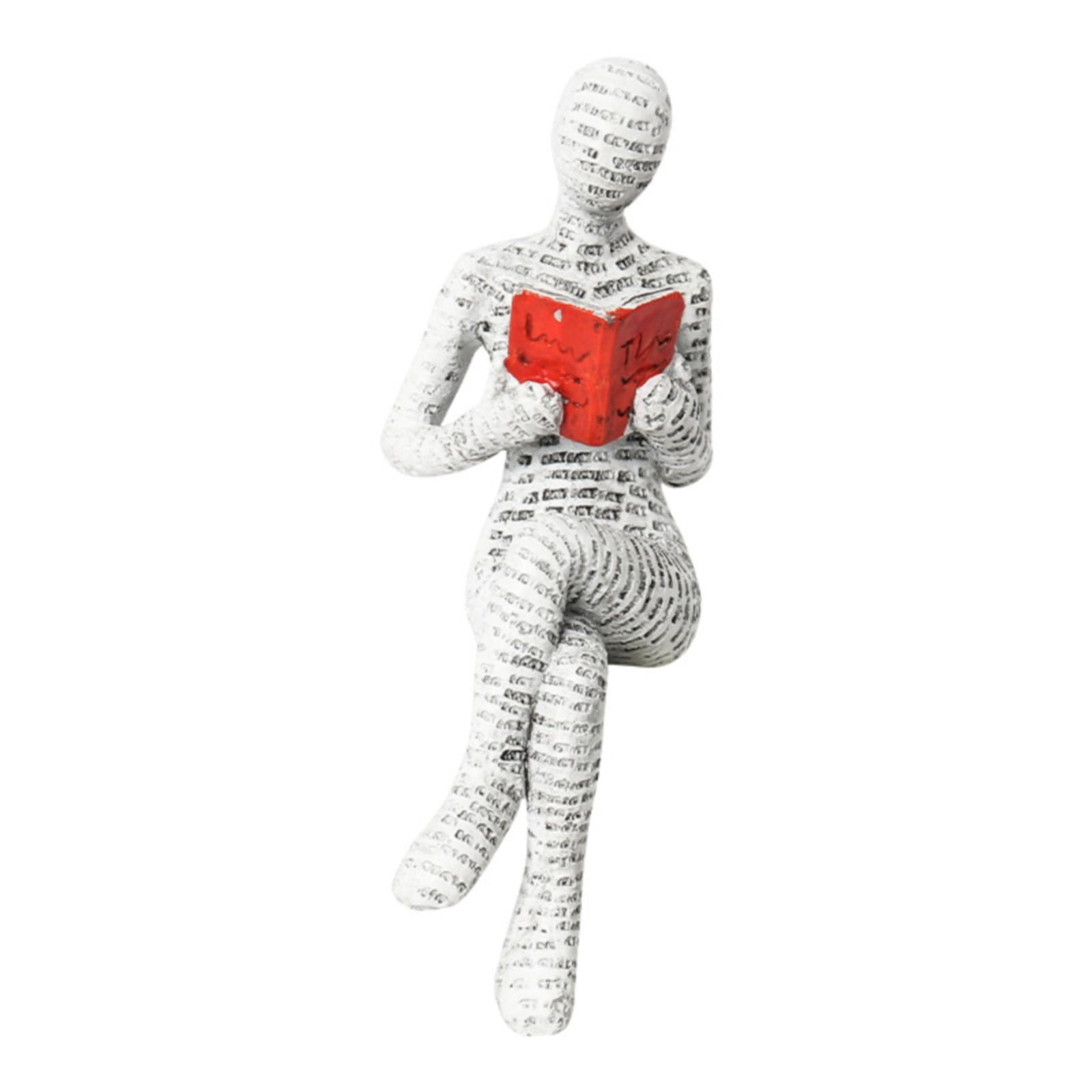 Jierger Figurines Bookshelf Decor Statues Home Decor Reader Sculpture ...