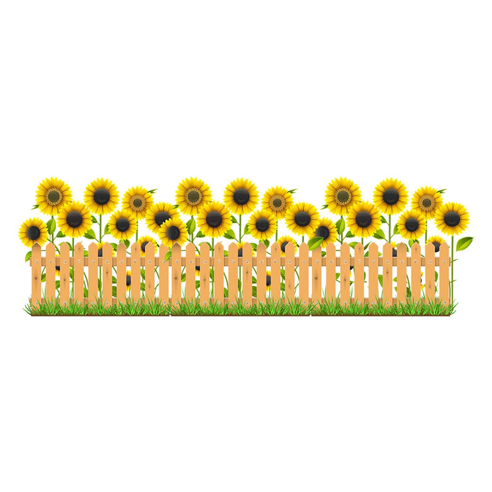 Jierger Flower Bushes Sunflower Skirting Line PVC Stickers Removable ...
