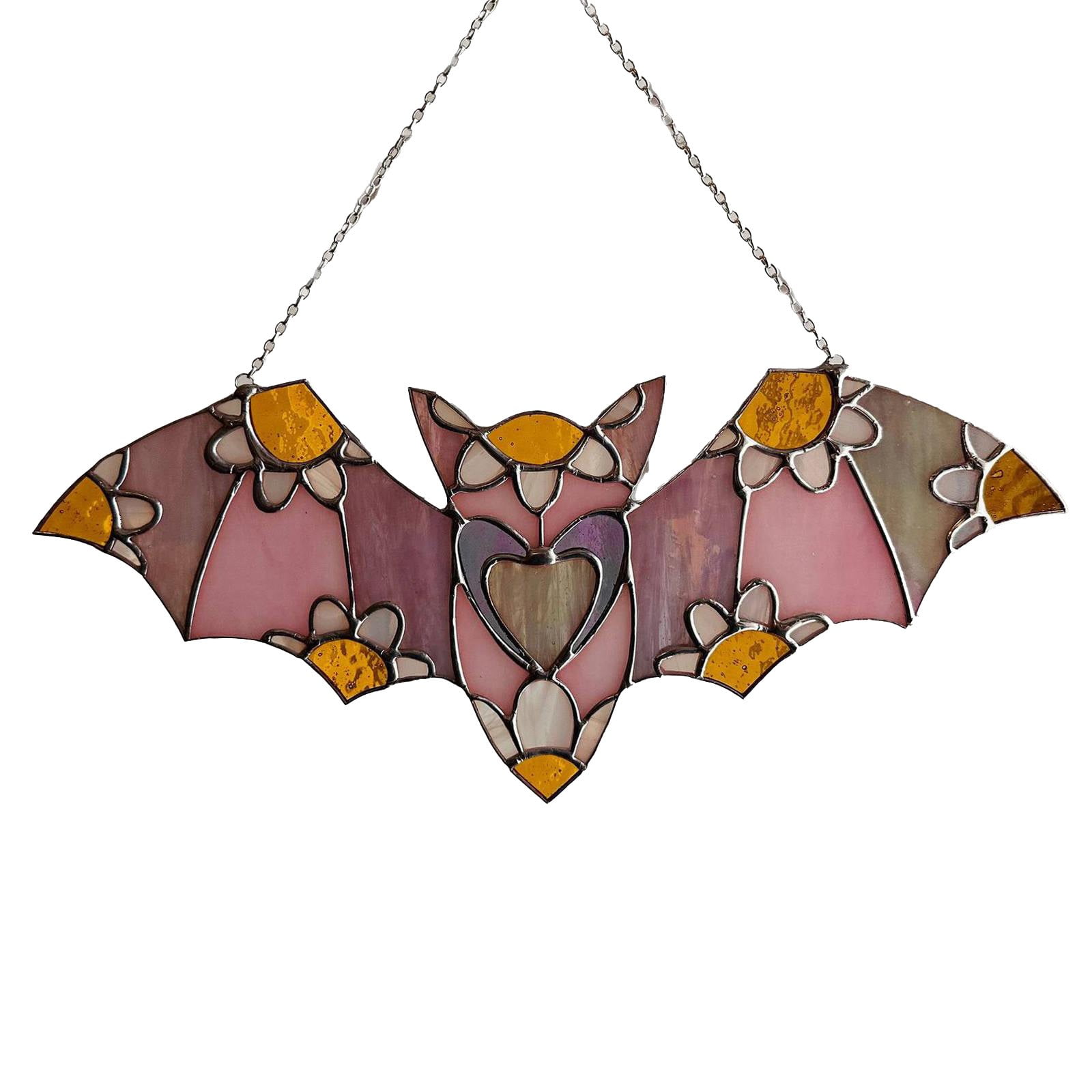 Jierger Halloween Decoration Props Colored Bat Window Hanging Acrylic ...