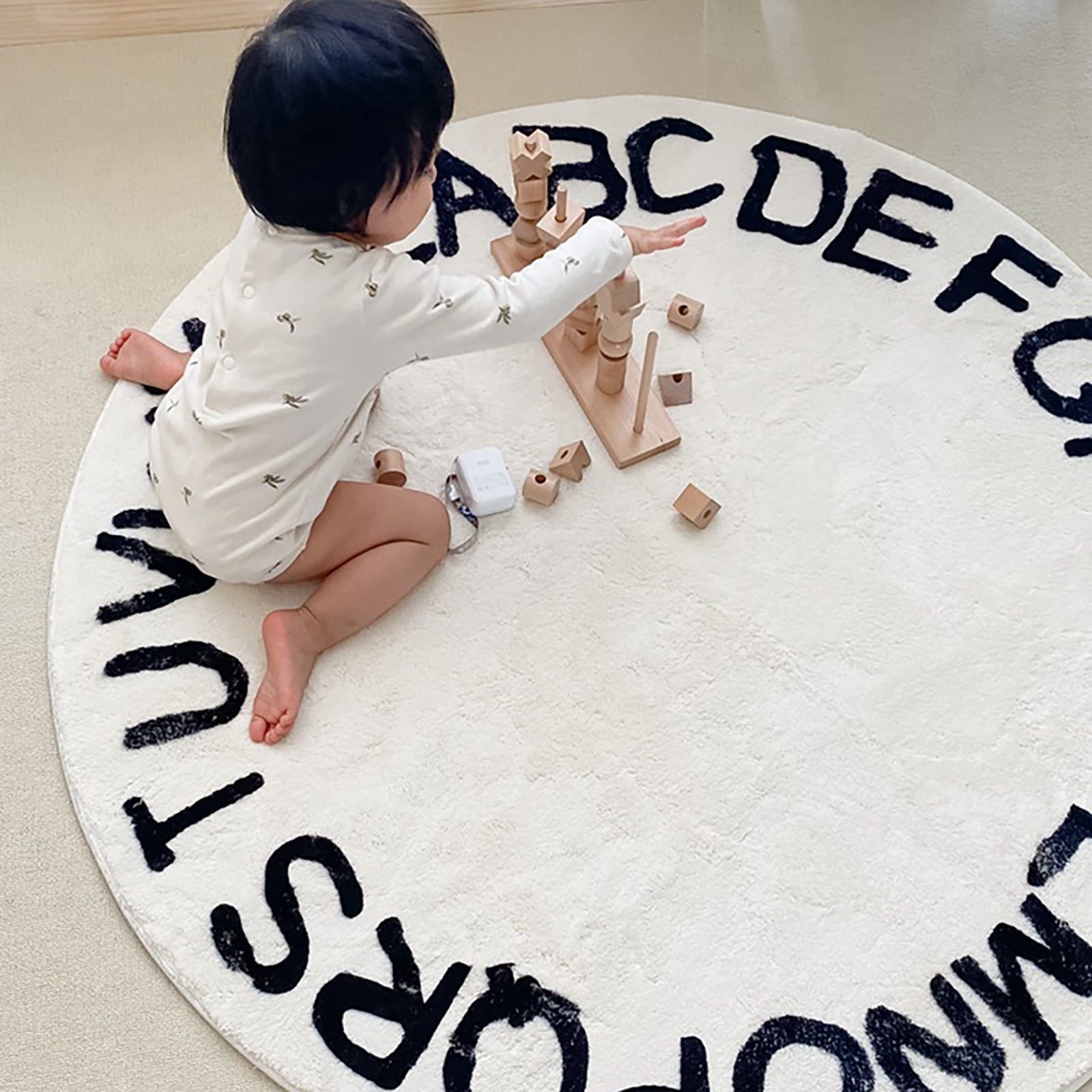Jierger Kids Room Rug Baby Play Area Playroom Rug 26 Alphabet Classroom ...