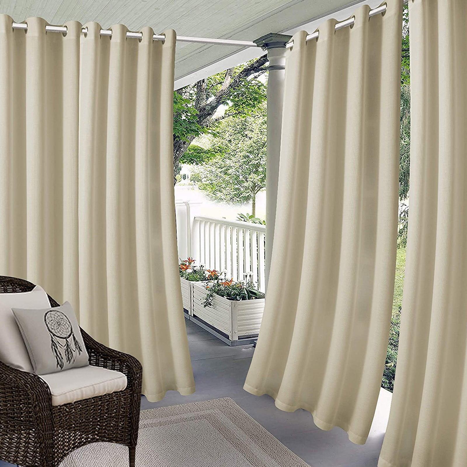 Jierger Outdoor Curtains Waterproof Pavilion Terrace Curtain Thermal ...
