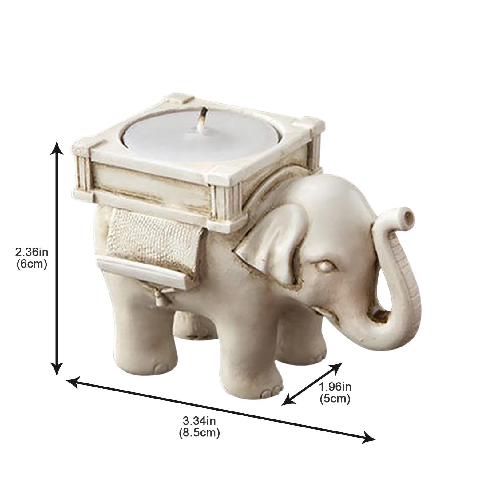 Jierger Retro 𝐿𝑢𝑐𝑘𝑦 Elephant Tea Light Candle Holder Candlestick Votive ...