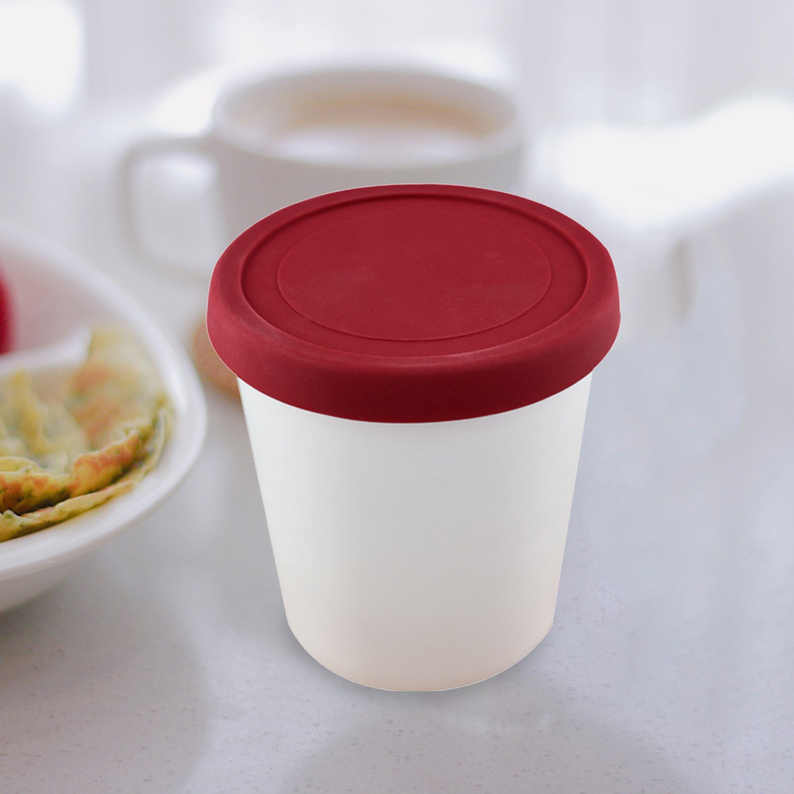 Jierger Round Plastic Ice Cup with Wide Mouth Mini Ice Cream Containers ...