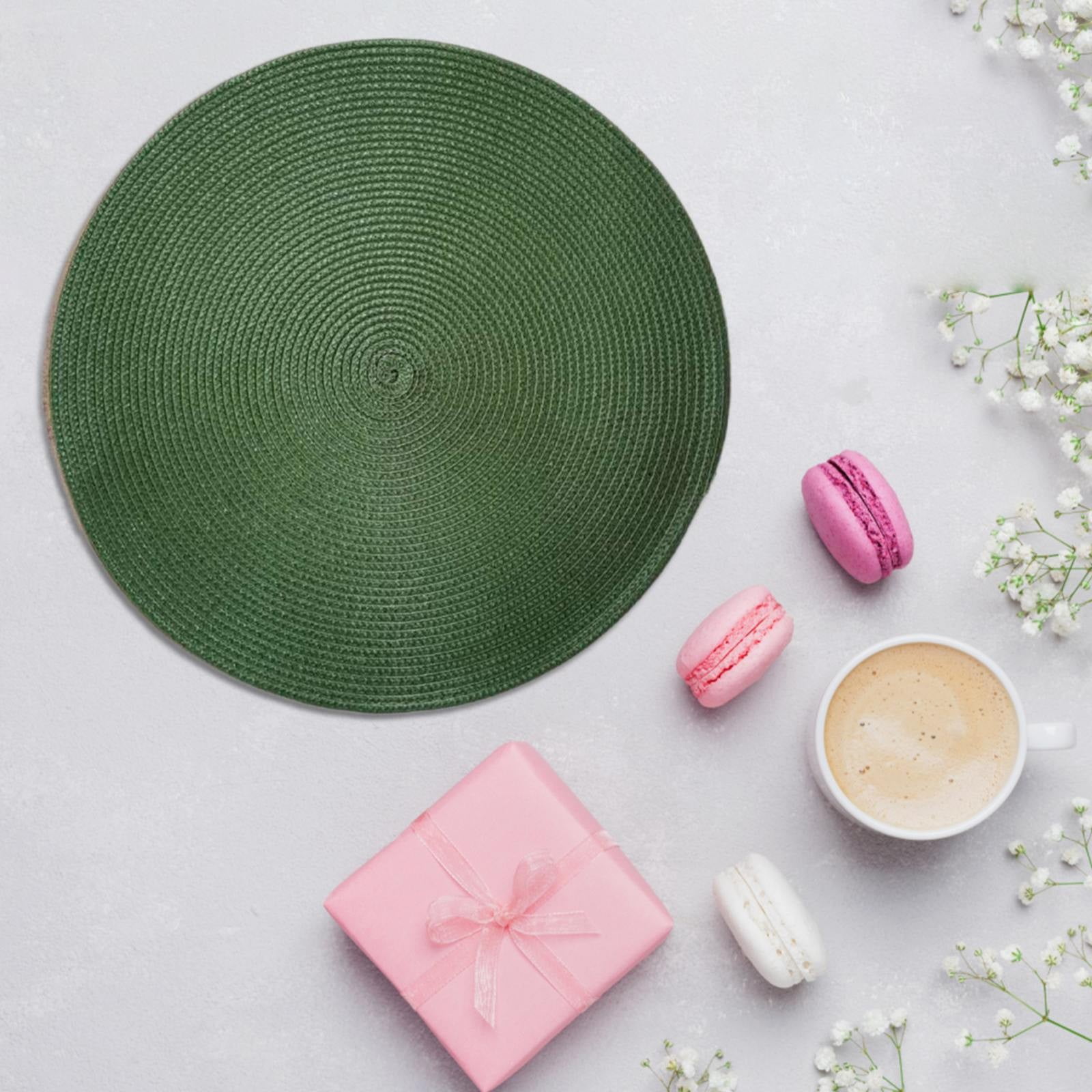 Jierger Woven Spiral Table Placemats 15 Inches Round Set of 4 Non Slip ...