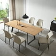 Jiexi 7 Piece Mid-Century Expandable Dining Table Set, Beige, Seats 6-8 ...