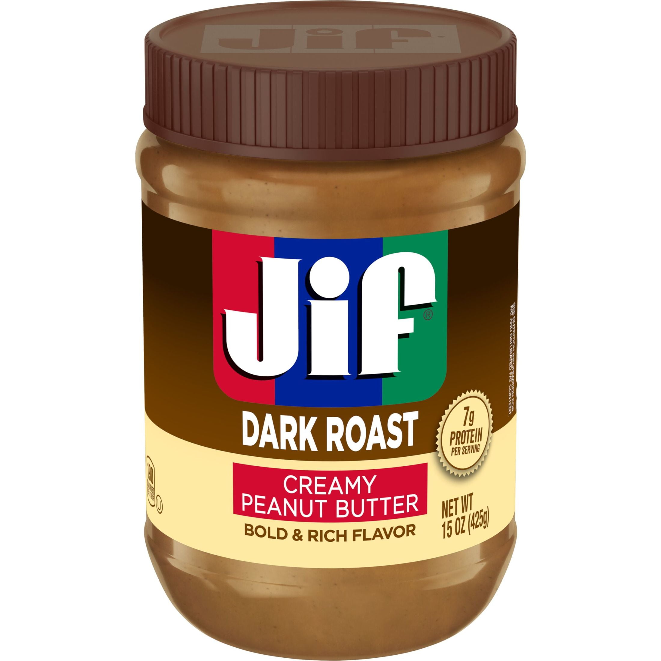 Jif, Dark Roast Creamy Peanut Butter, 15 oz Jar, Bold and Rich Taste ...