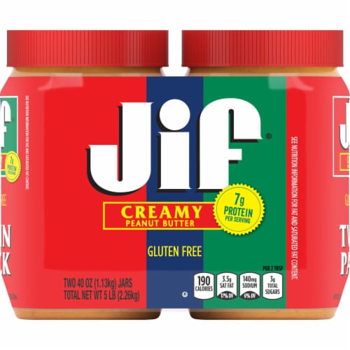 2X - Jif Creamy Peanut Butter Twin Pack - Walmart.com