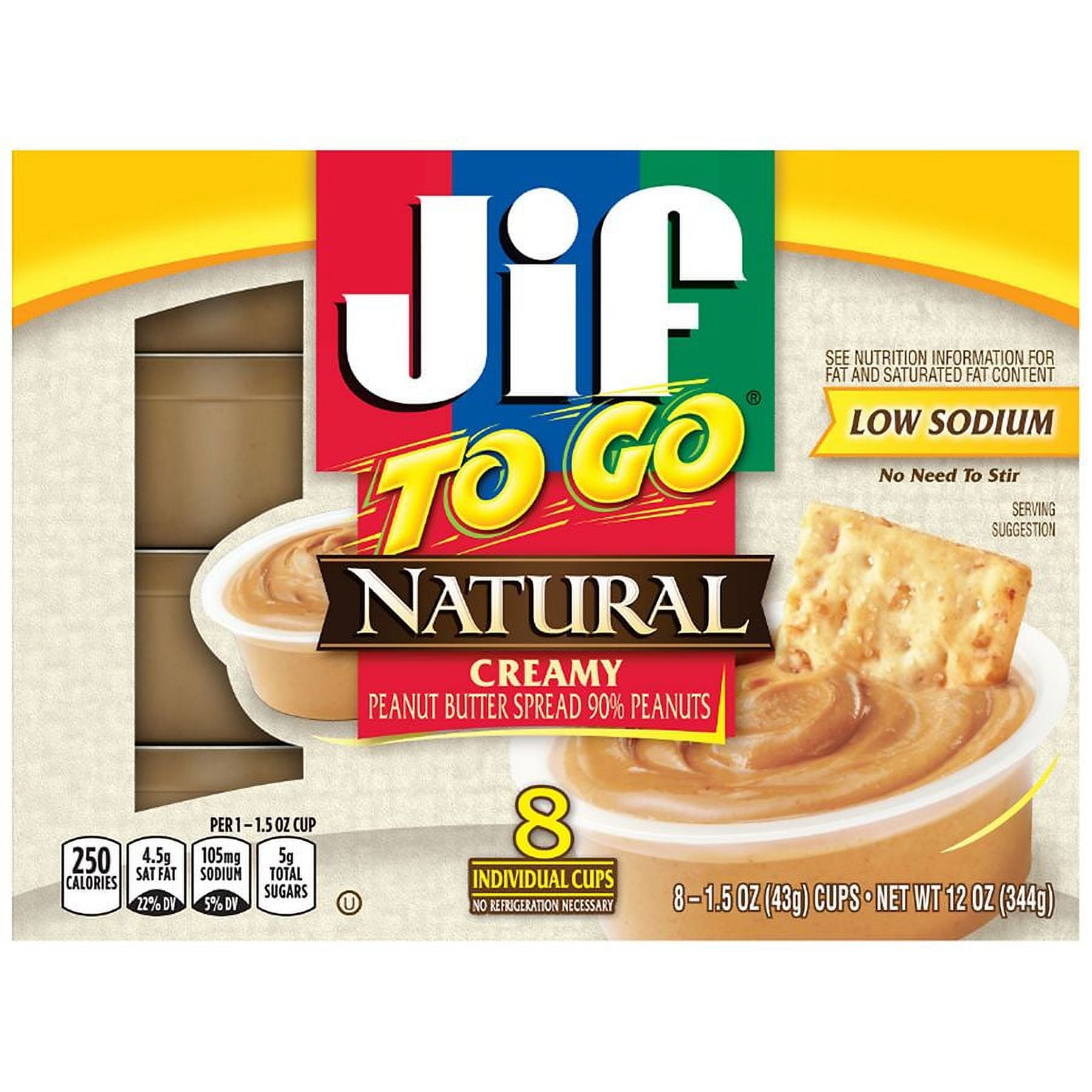 Jif Natural Creamy Peanut Butter To-Go 12 oz - Walmart.com