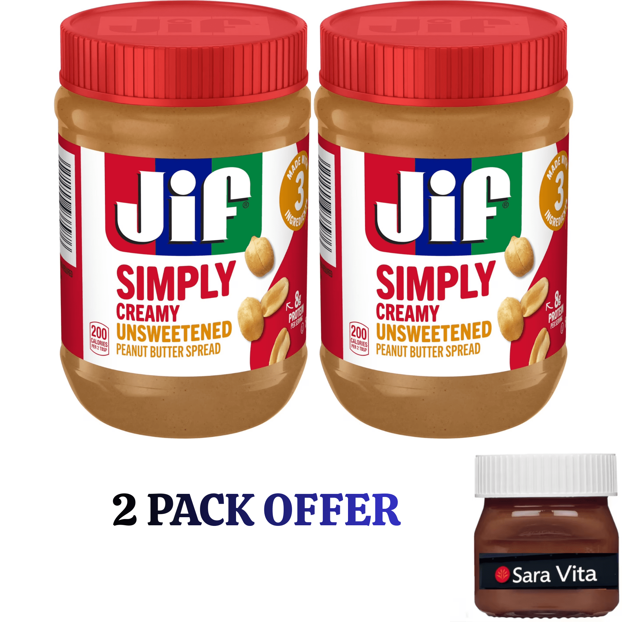Jif Simply Creamy Peanut Butter Spread, Unsweetened, 15-oz Jar ...