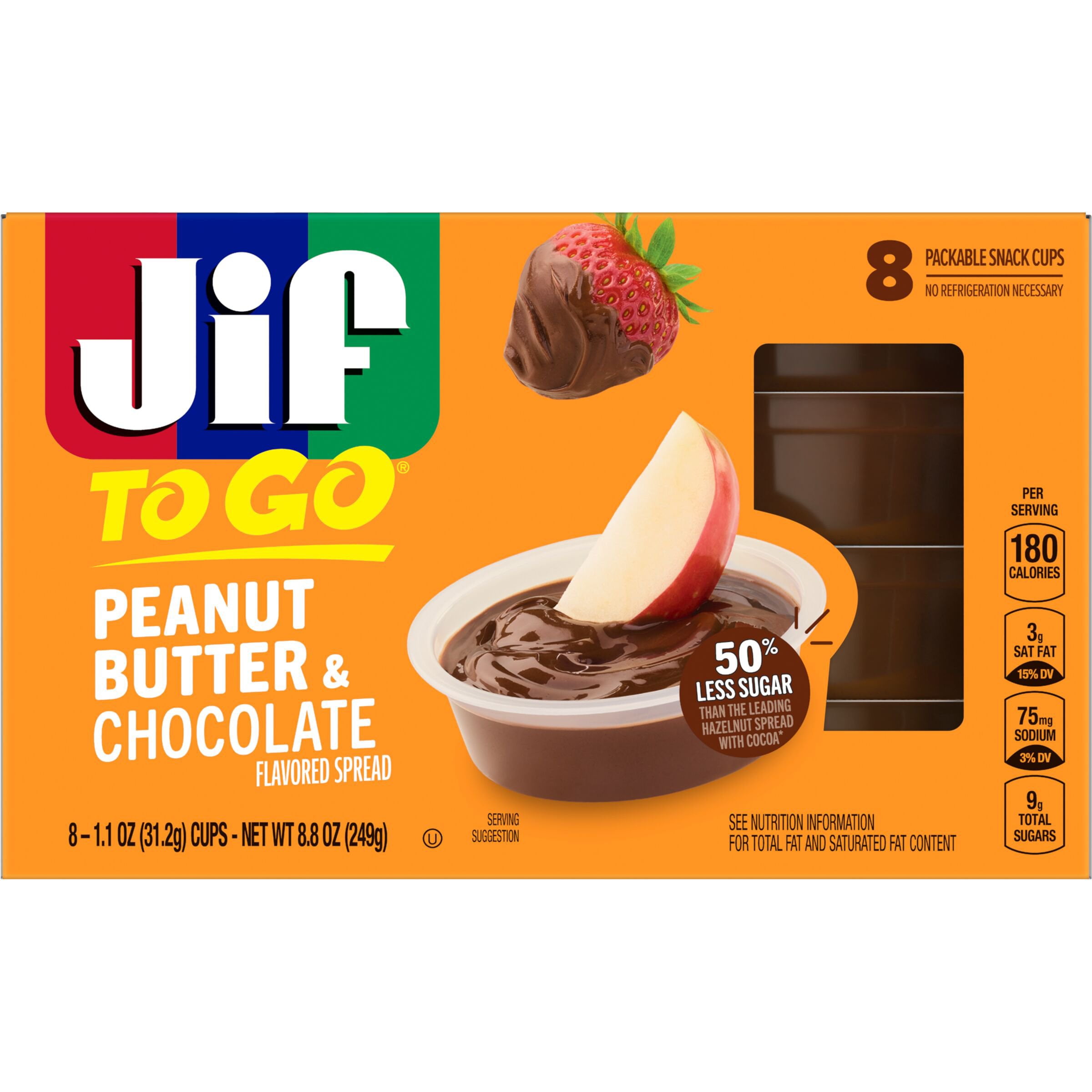 Jif To Go Peanut Butter & Chocolate Spread Single-Serve Cups - 8 ct (Packaging May Vary ...