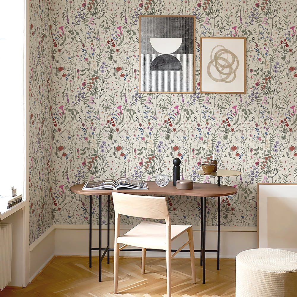 JiffDiff Floral Wallpaper Peel and Stick - 473" x 17.3" Farm Floral ...