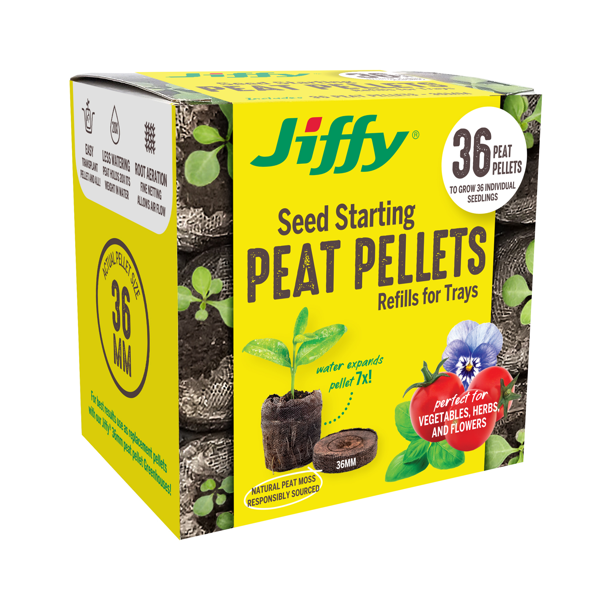 Jiffy 36 Cell Greenhouse Seed Starter Kit with 50mm Peat Pellets ...
