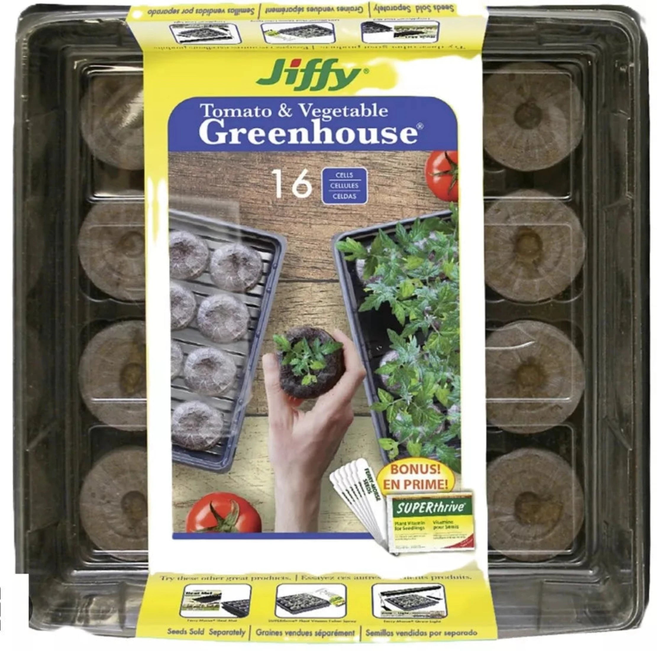 Jiffy J616GS 16-Count 11" x 11" Tomato Vegetable Seed Starting ...