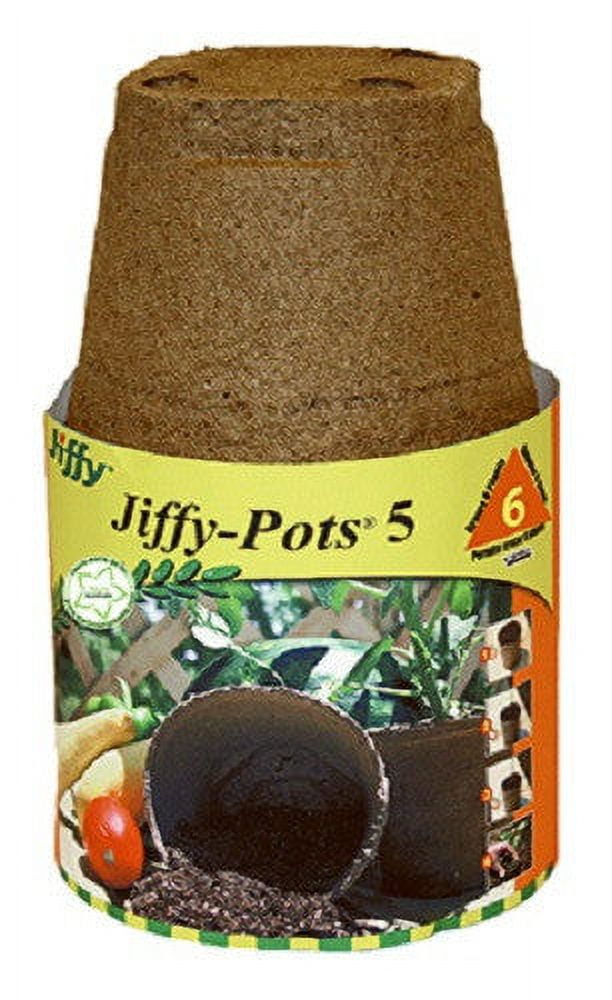 Jiffy JP506 6 Pack Of 5" Round Seed Starting Peat Pots - Quantity of 12 - Walmart.com