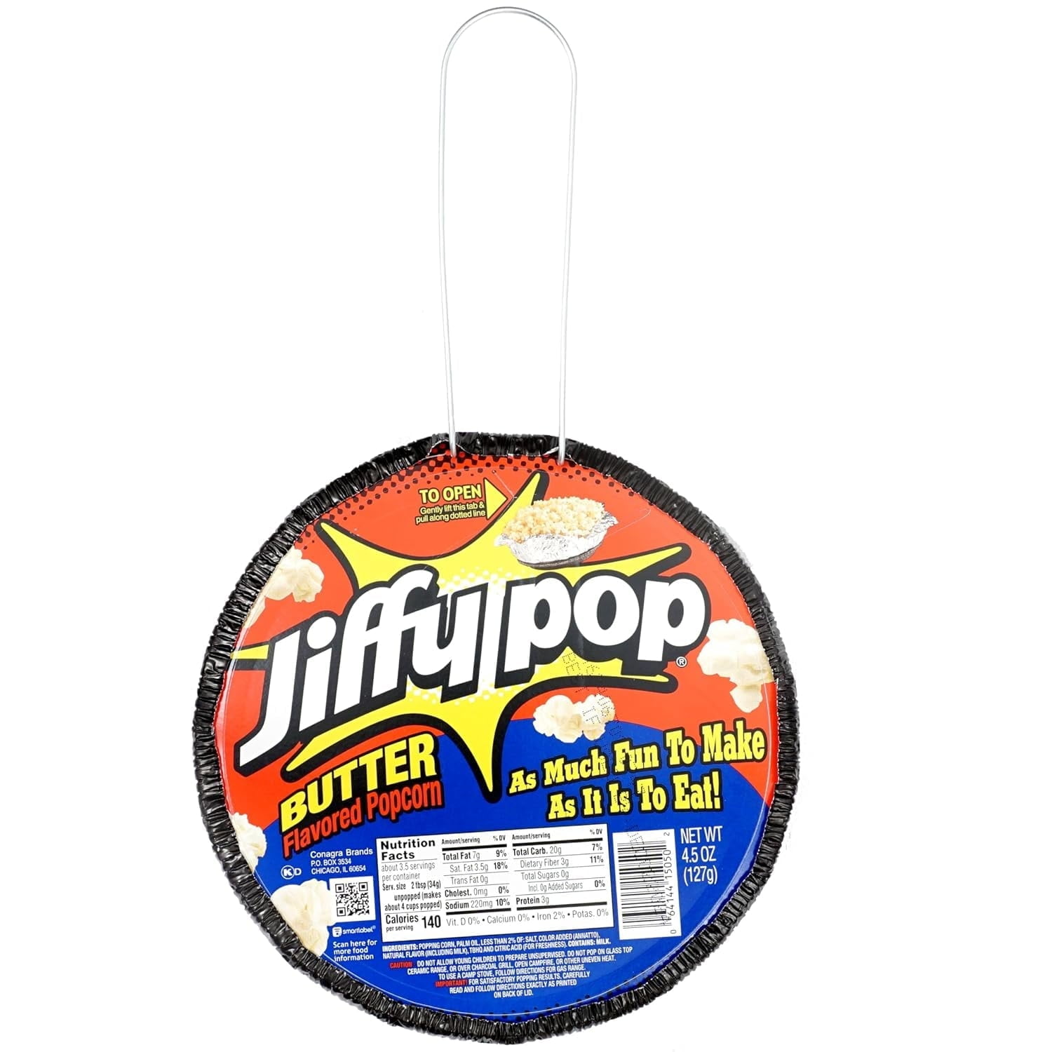 JIFFY POP Butter Flavored Popcorn Stovetop Popping Pan 4.5oz (6 Pack ...