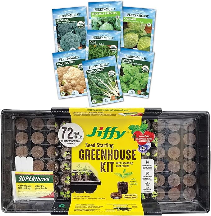 Jiffy Seed Starting Greenhouse, 72 Cell 36mm Peat Pellets and Ferry ...
