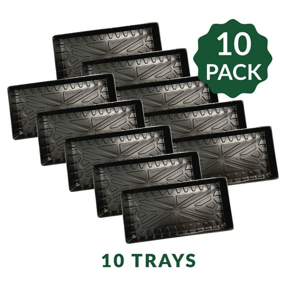 Jiffy Seed Starting Watertight Plastic Plant Tray, 10.75" x 21" - 10 ...