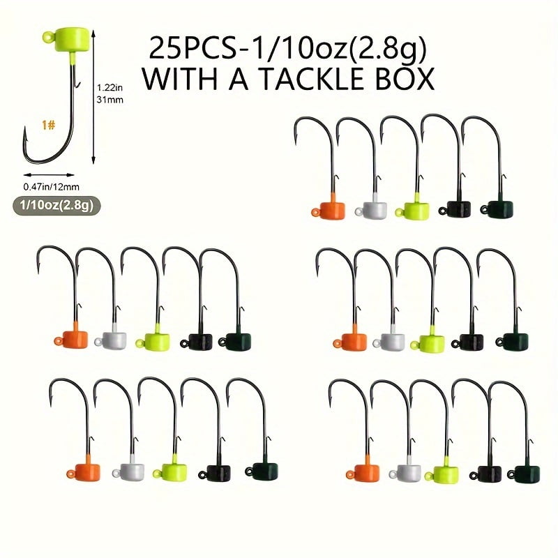 Jig Head Hooks Kit for Ned Rig - Ideal for Catching Bass and Crappie in ...