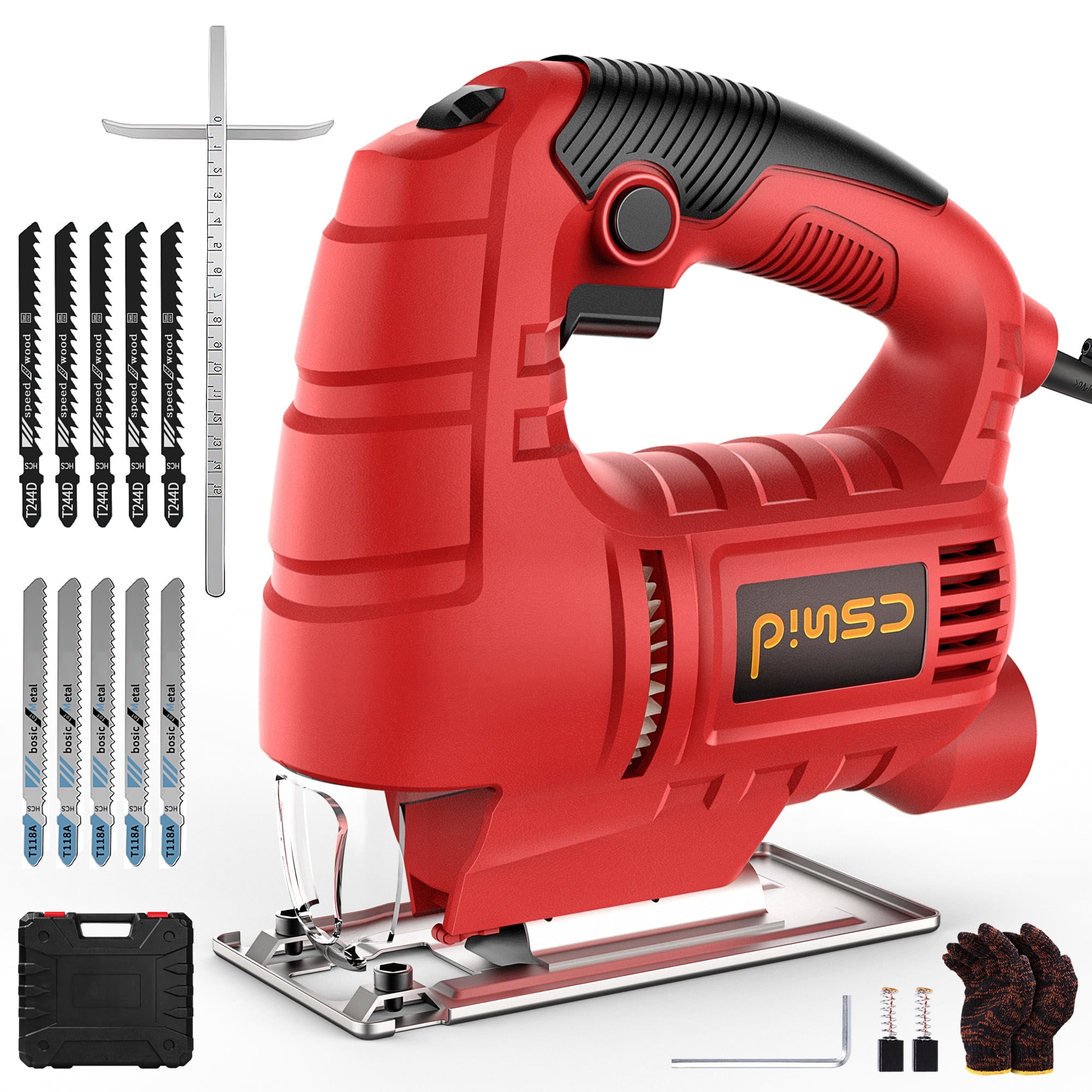 6.5-Amp Corded Electric Jig Saw w/ Variable Speeds & Pure Copper Motor ...