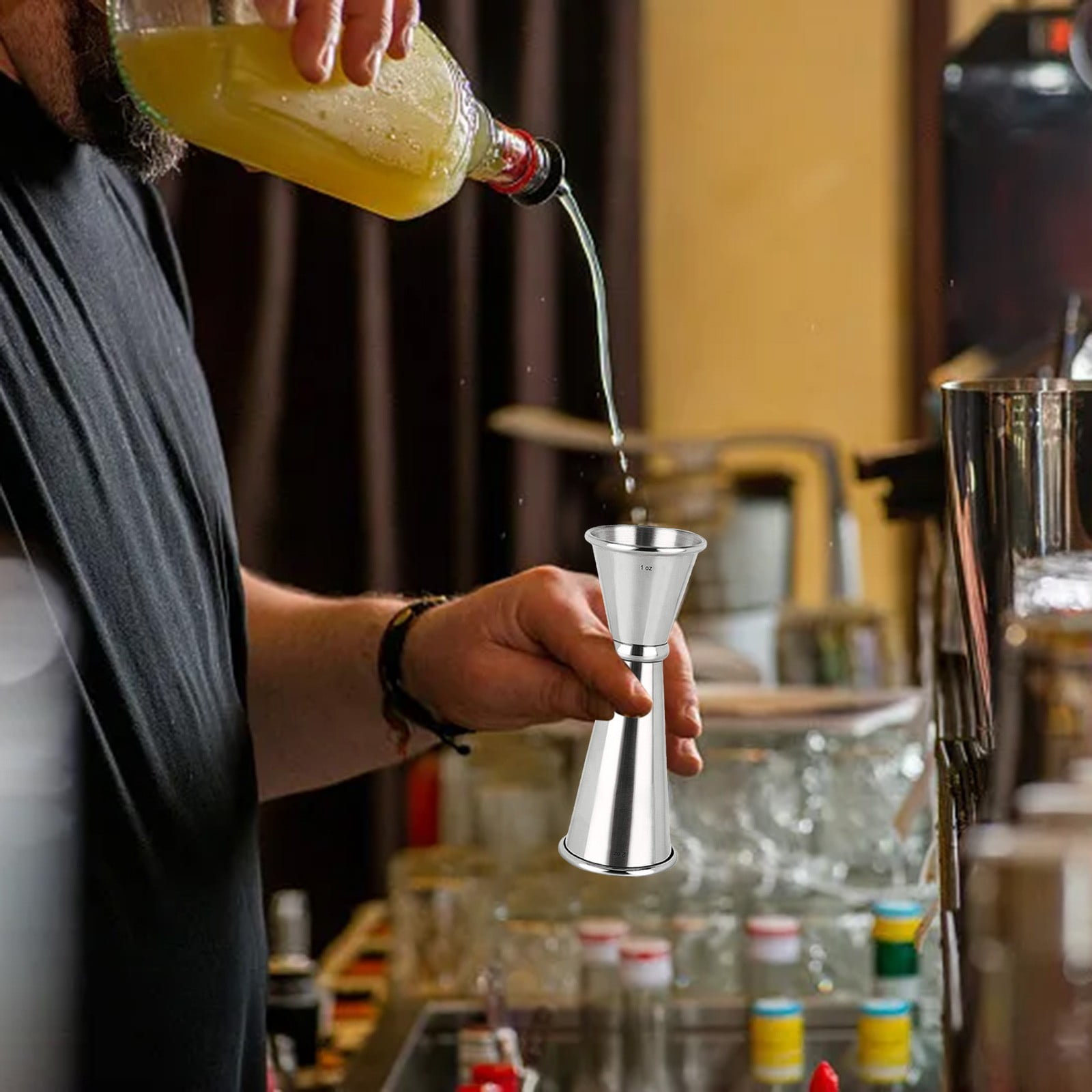 Jigger for Bartending Double Cocktail Jigger Japanese Premium 304 Stainless Steel Jigger 2 OZ 1 ...