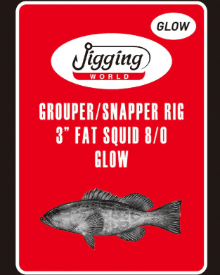 Jigging World Grouper/Snapper 3" Fat Squid Rig 8/0 Glow - Walmart.com