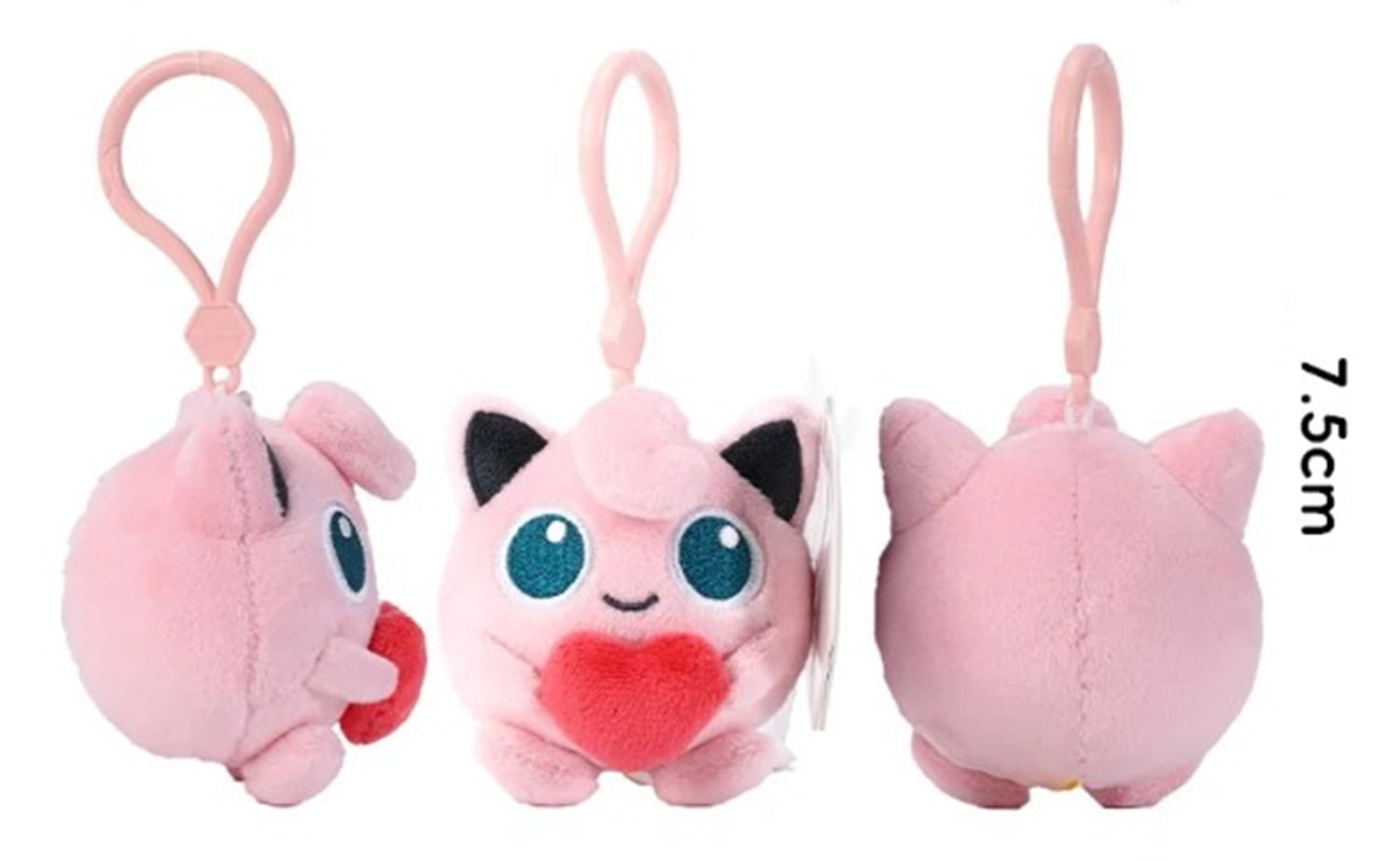 Jigglypuff Plush Clip Keychain with Heart – 8cm Official Licensed ...