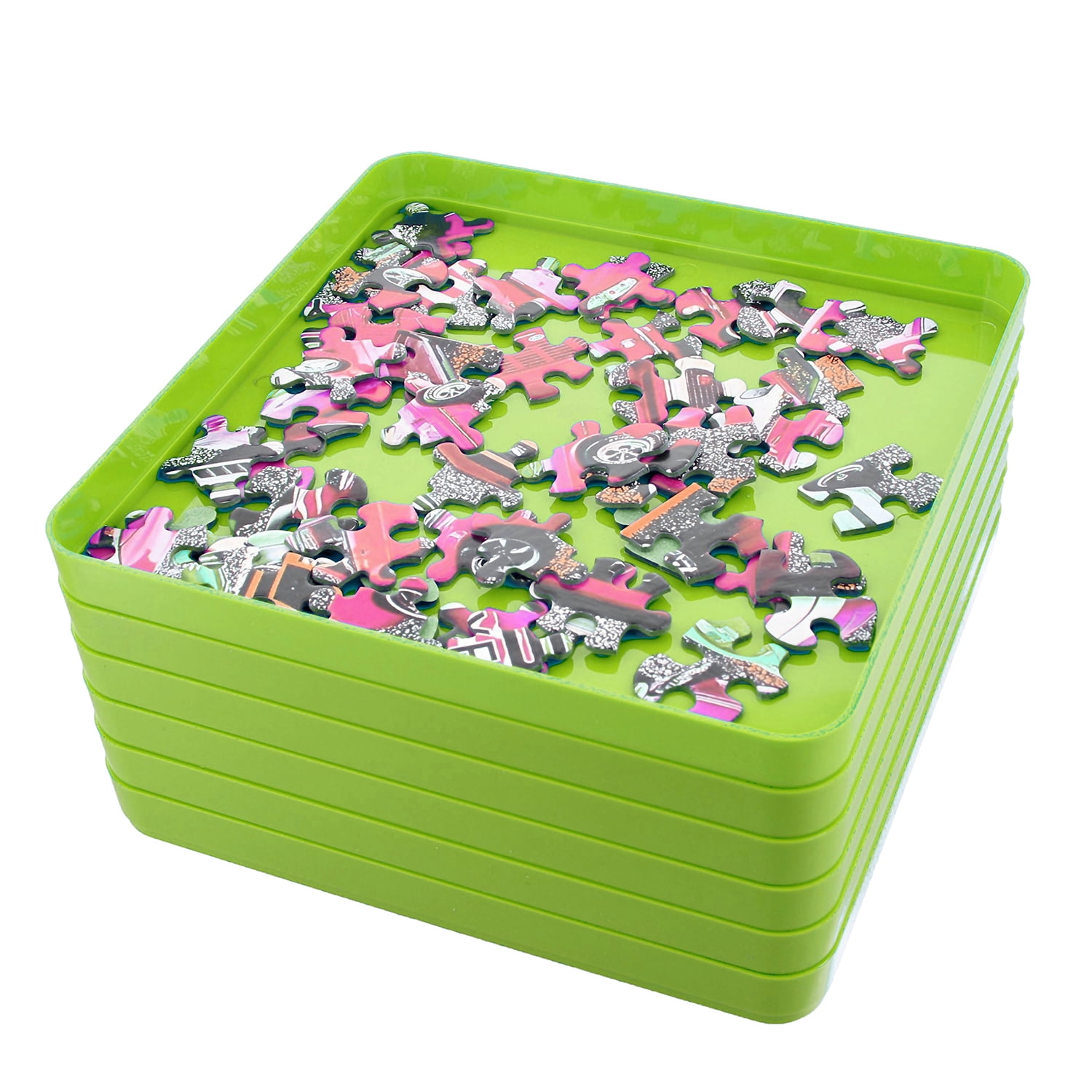 Jigitz Jigsaw Puzzle Sorter Trays 7.9 x 7.9 - 6PK Plastic Piece ...