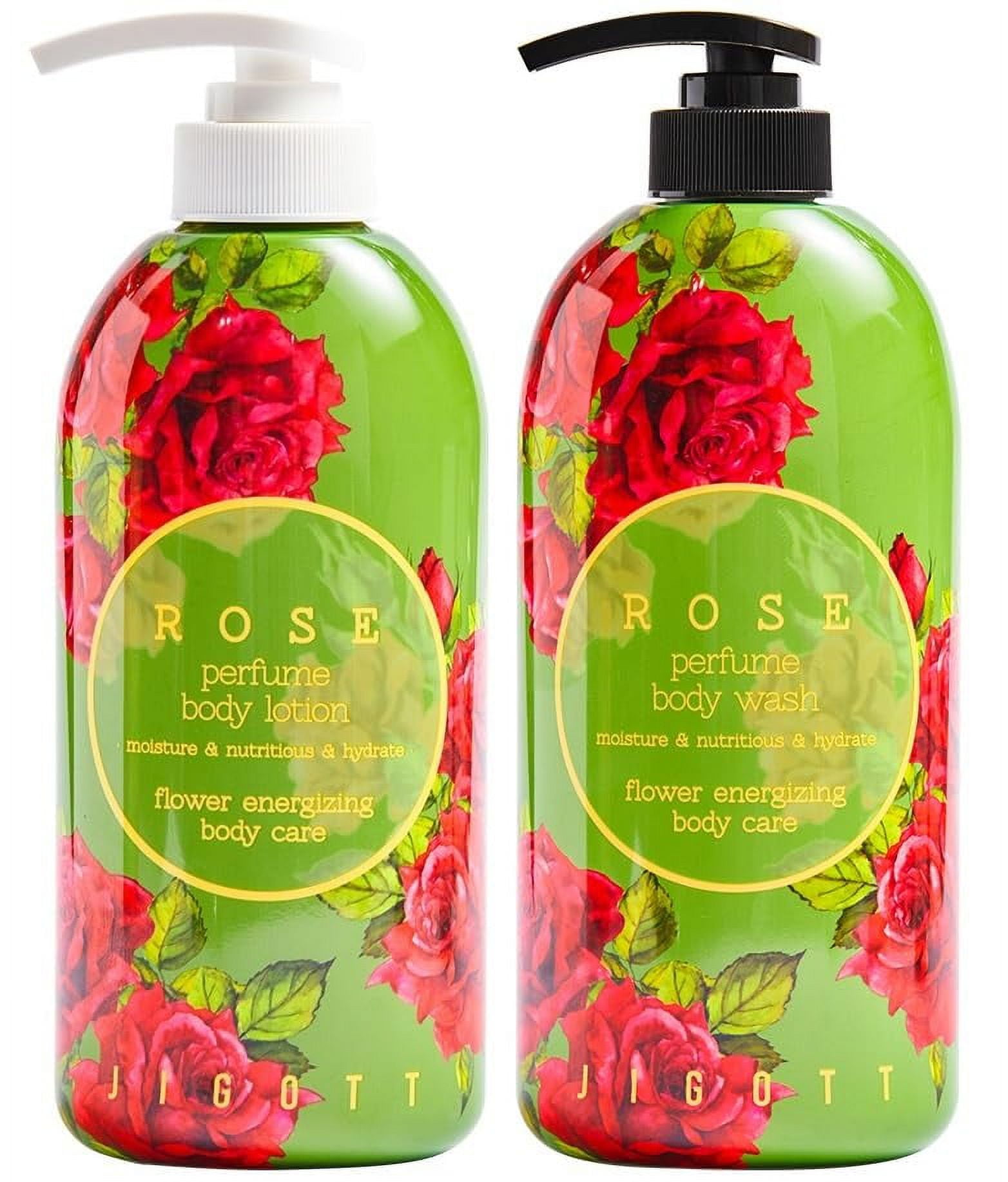 Jigott - Rose Perfume Body Wash 25.36 FL OZ / 750ml + Rose Perfume Body ...